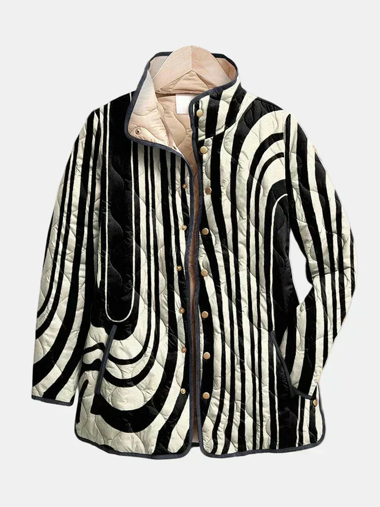 Soraya | Casual Quilted Jacket with Abstract Geometric Design – Ageless ...